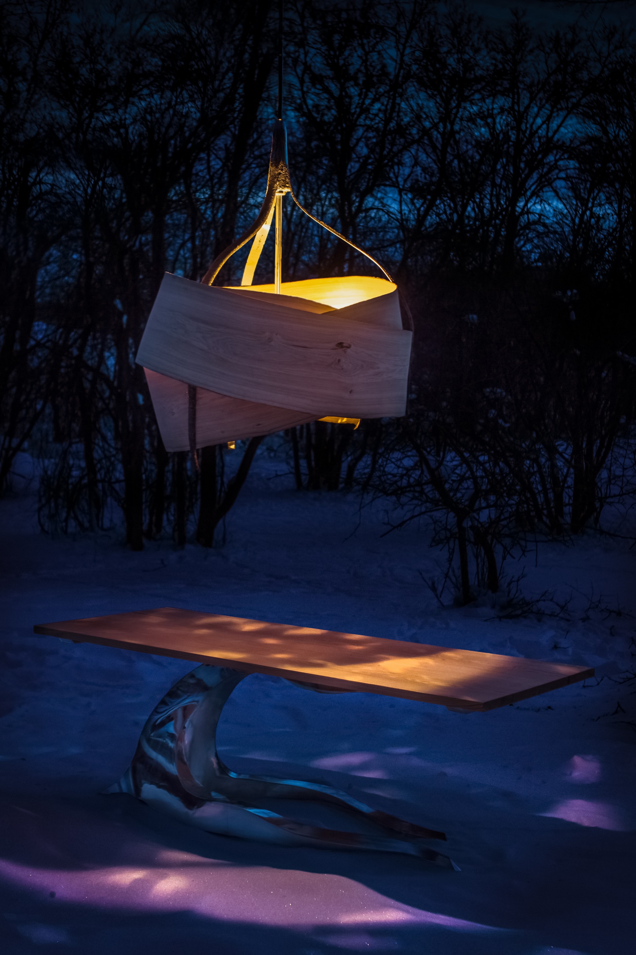 Windrow Table & Imbue Light by Wood Anchor | Archello