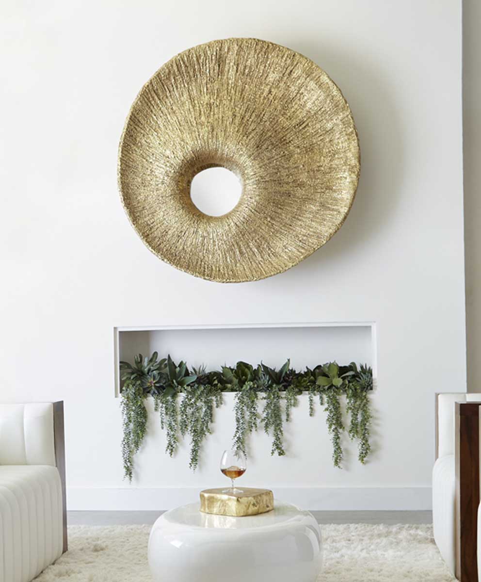 Convergence Mirror, Round, Gold Leaf by Phillips Collection | Archello