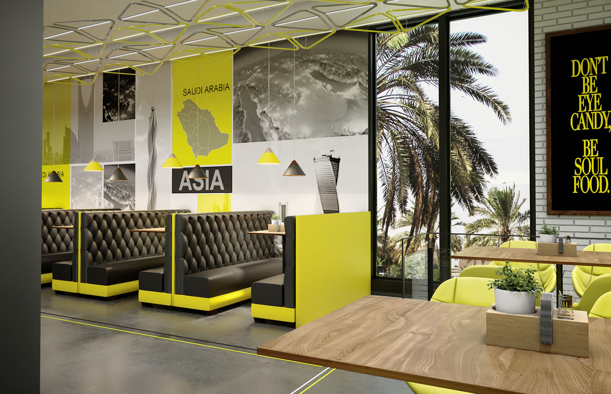 Gallery of Modern Fast Food Restaurant Interior Design | Comelite ...