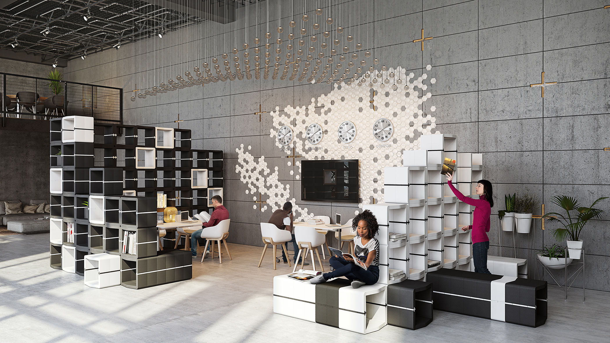 U-CUBE modular office furniture system por MOVISI modular lightweight ...