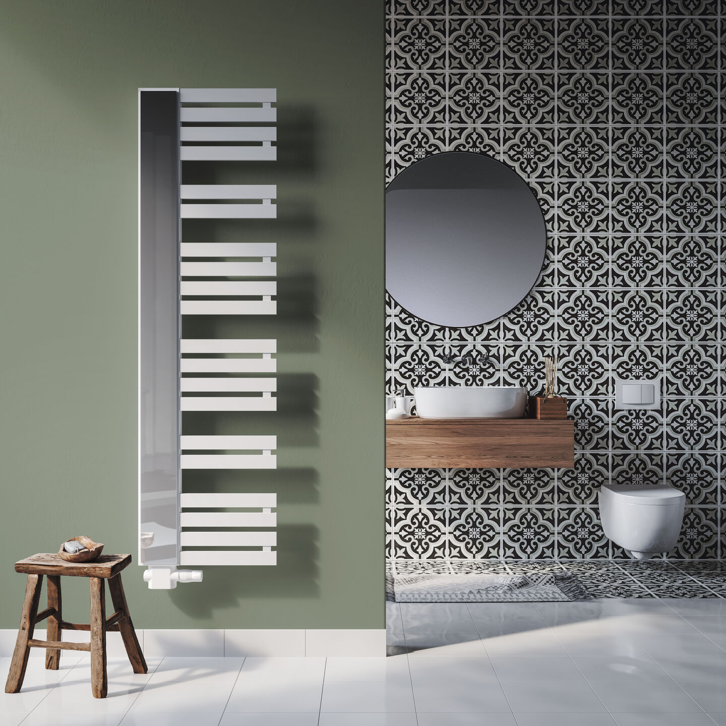 Towel Rail Heater "SYMPHONY" with mirror by NORDHOLM | Archello