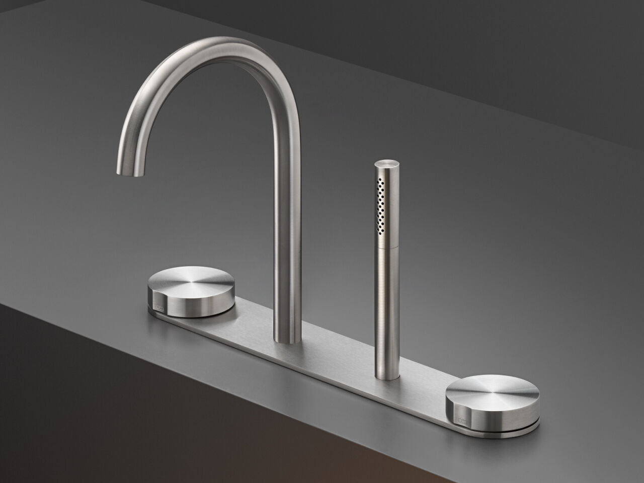 GIO111 - Rim mounted set of 2 progressive mixers with spout H. 245 mm ...