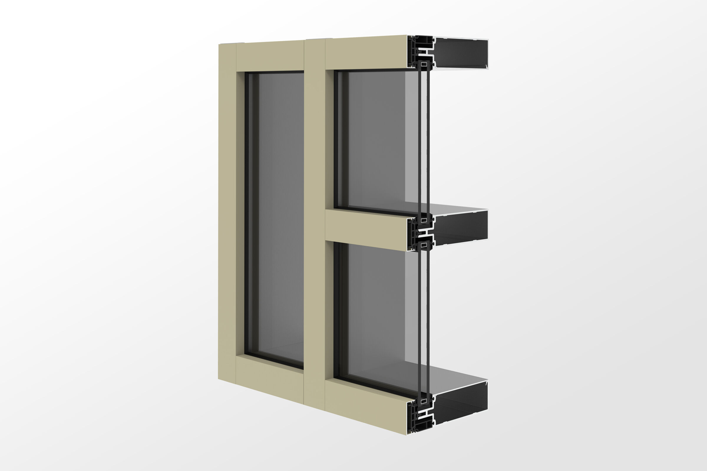 YCW 752 OGP Outside Glazed Pressure Wall System with Polyamide Pressure ...