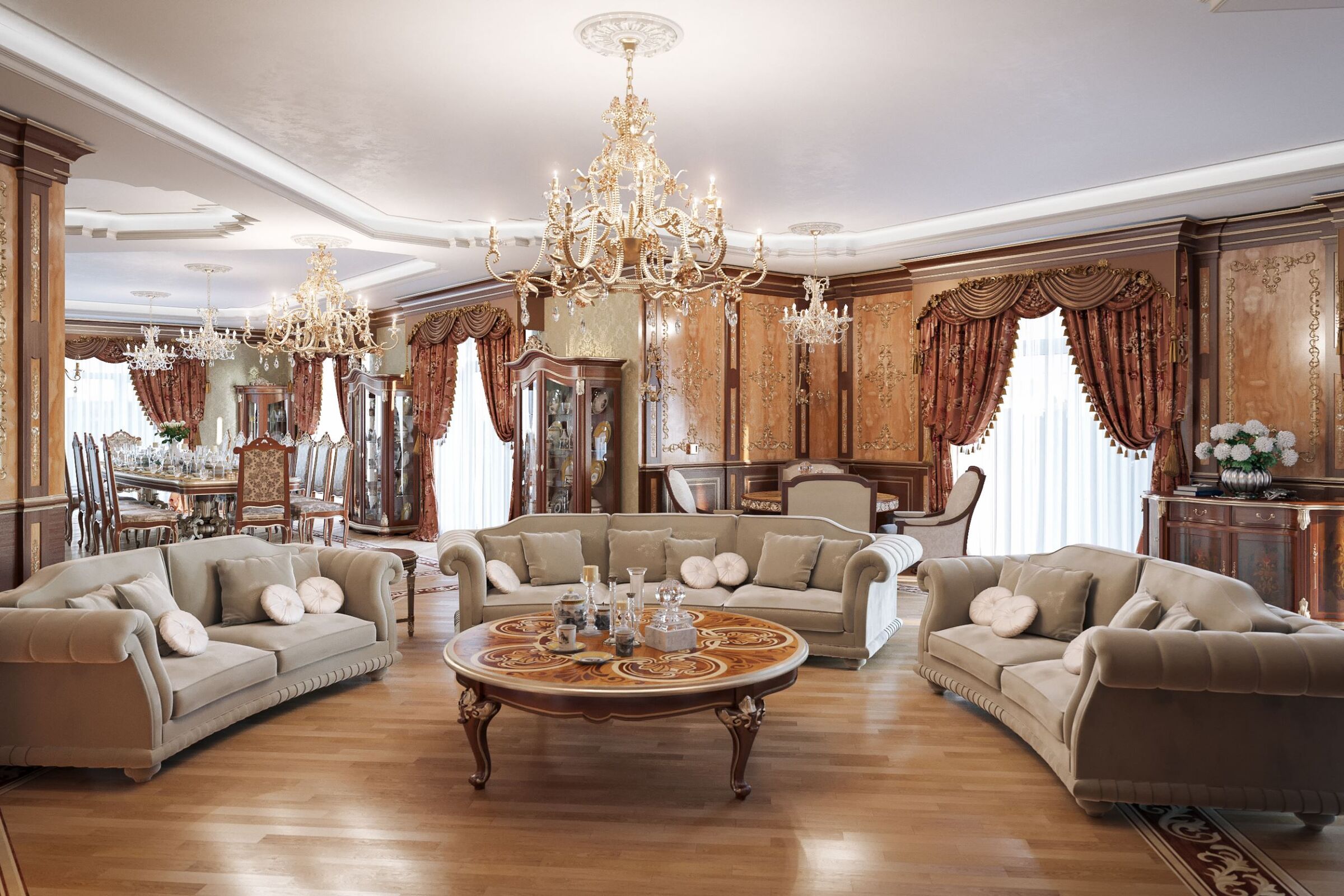 Gallery of Stylish Living Room and Dining Room Villa Design | MODENESE ...