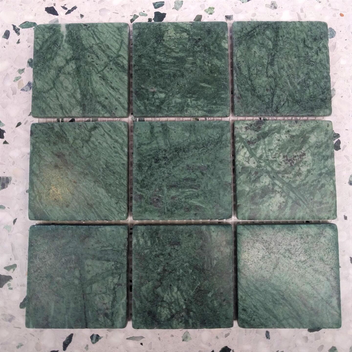 Forest Green Tumbled Marble by Tiento Tiles | Archello