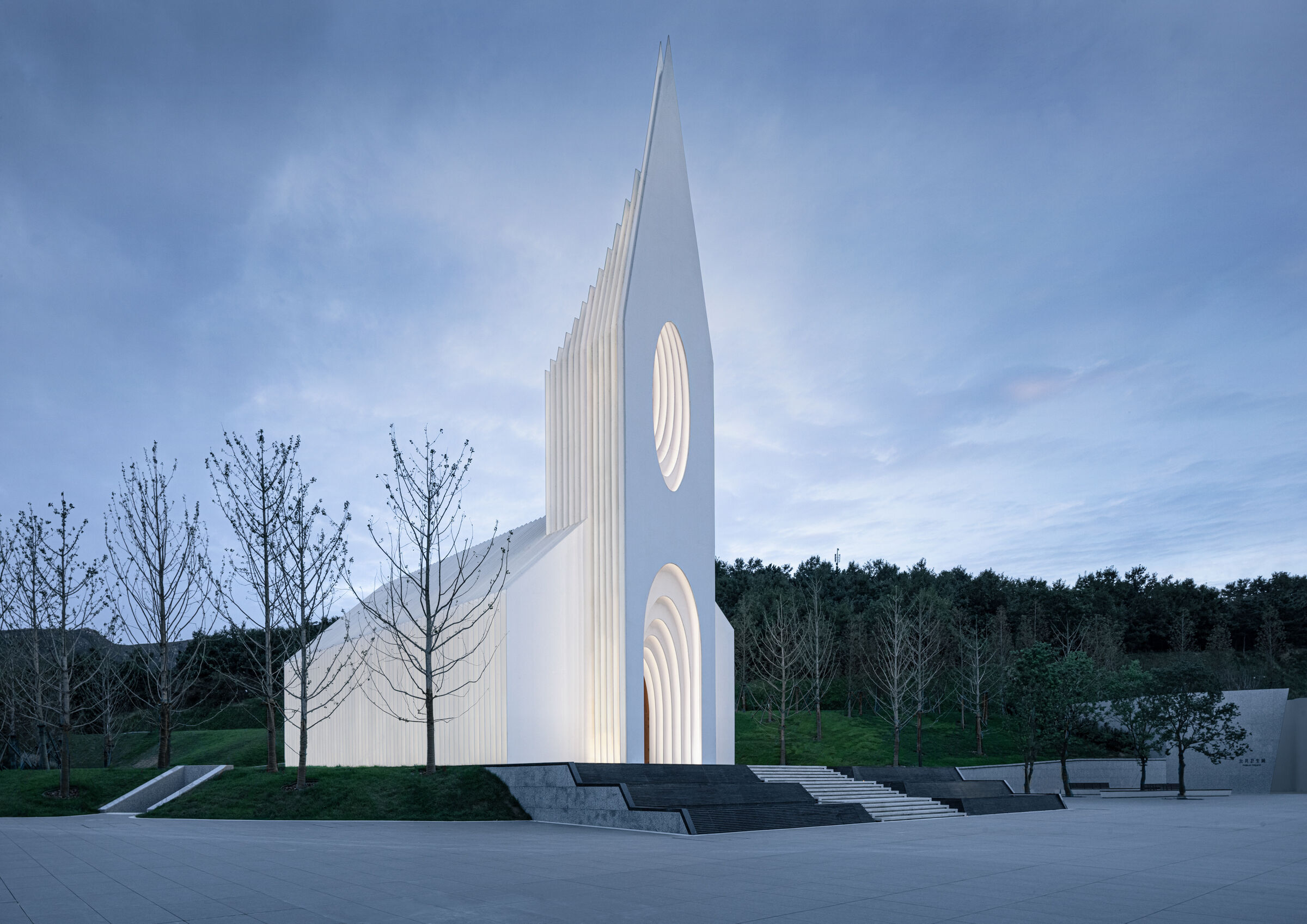 BUZZ creates artful church pavilion made up out of 60 slices | Archello