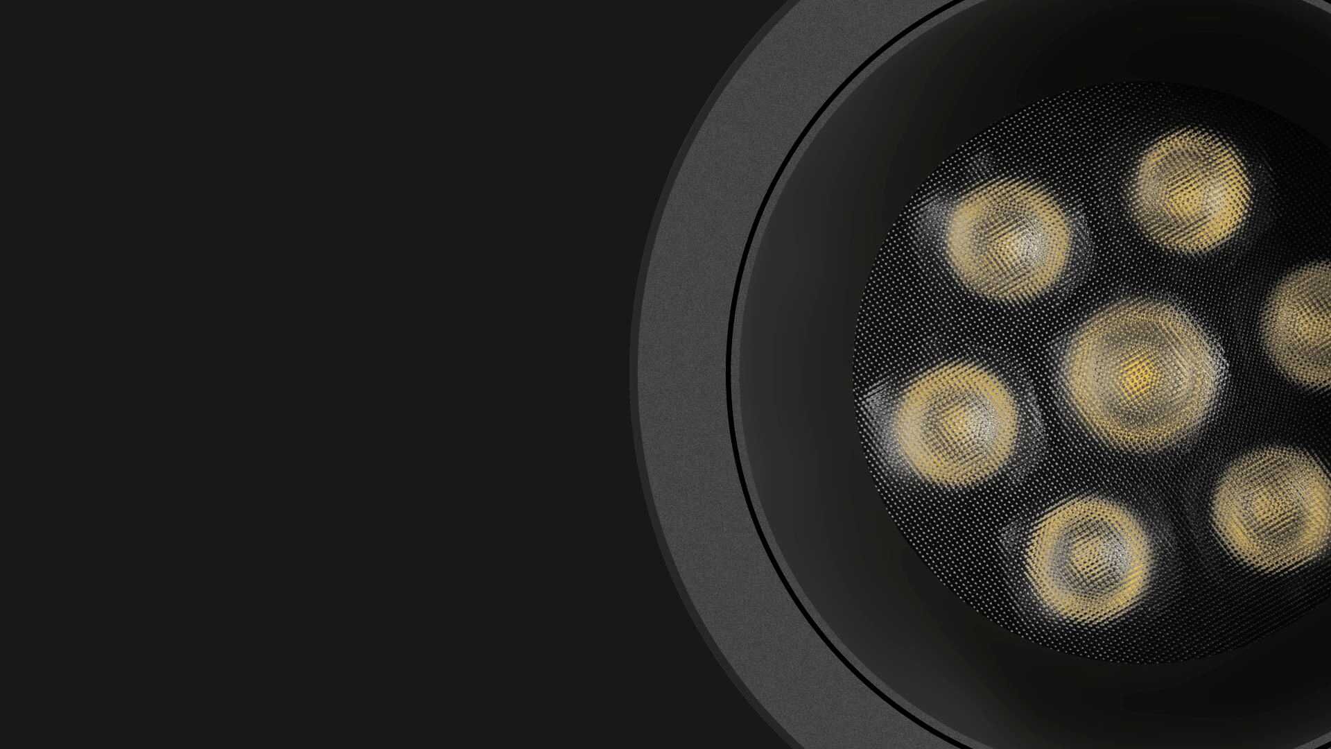 Ceiling-mounted compact downlights with minimal diffuse light ...