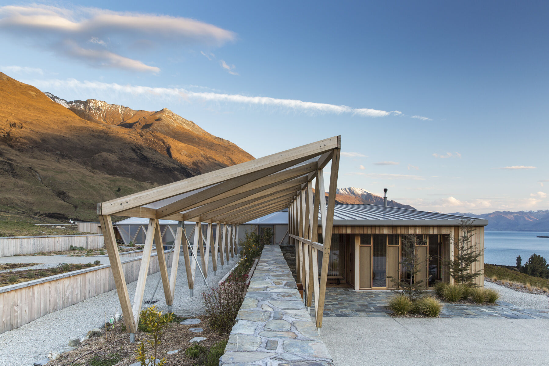 Techlam Visual Glulam Beams in the roof structure van Techlam NZ | Archello