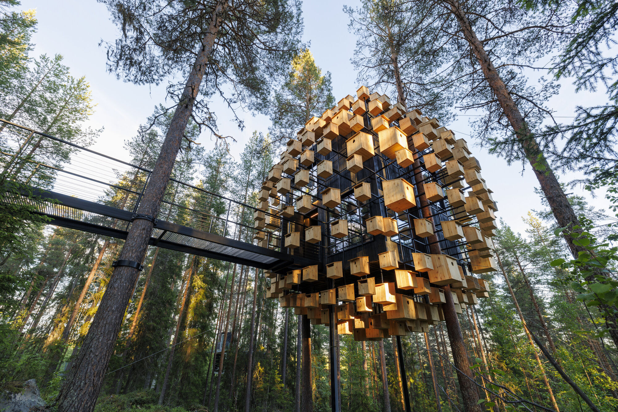 Biosphere by BIG features a façade of 350 birdhouses | Archello