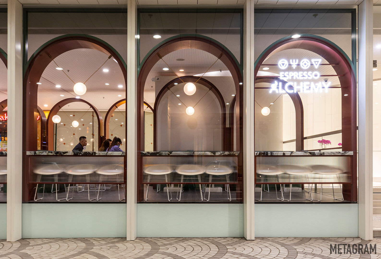 Espresso Alchemy café by Metagram visually connects two disjointed but ...