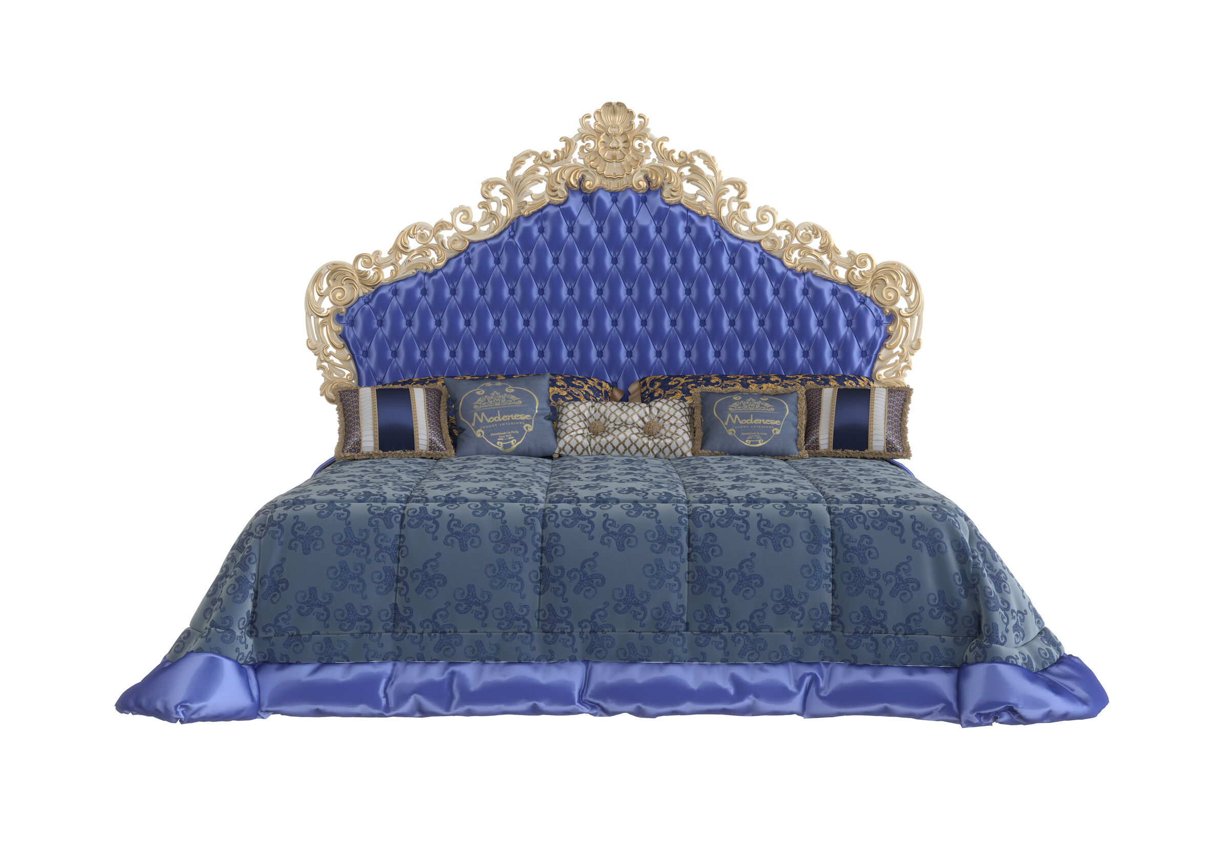 Royal Blue Bed by MODENESE LUXURY INTERIORS | Archello