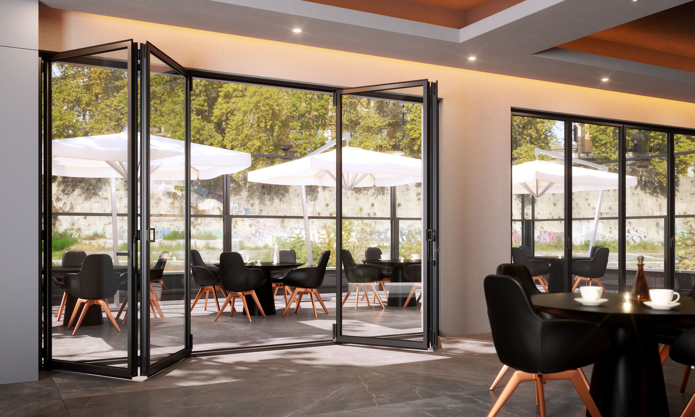 SMARTIA MF6500 - non-insulated folding door system by Alumil S.A | Archello