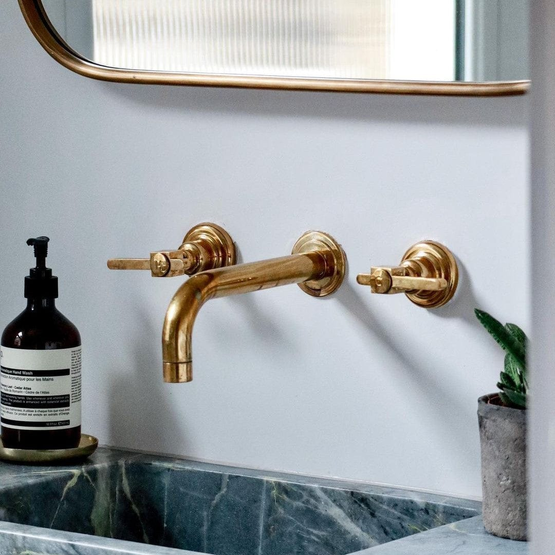 BT58 3 hole wall mounted basin taps with handcrafted levers by Francone ...