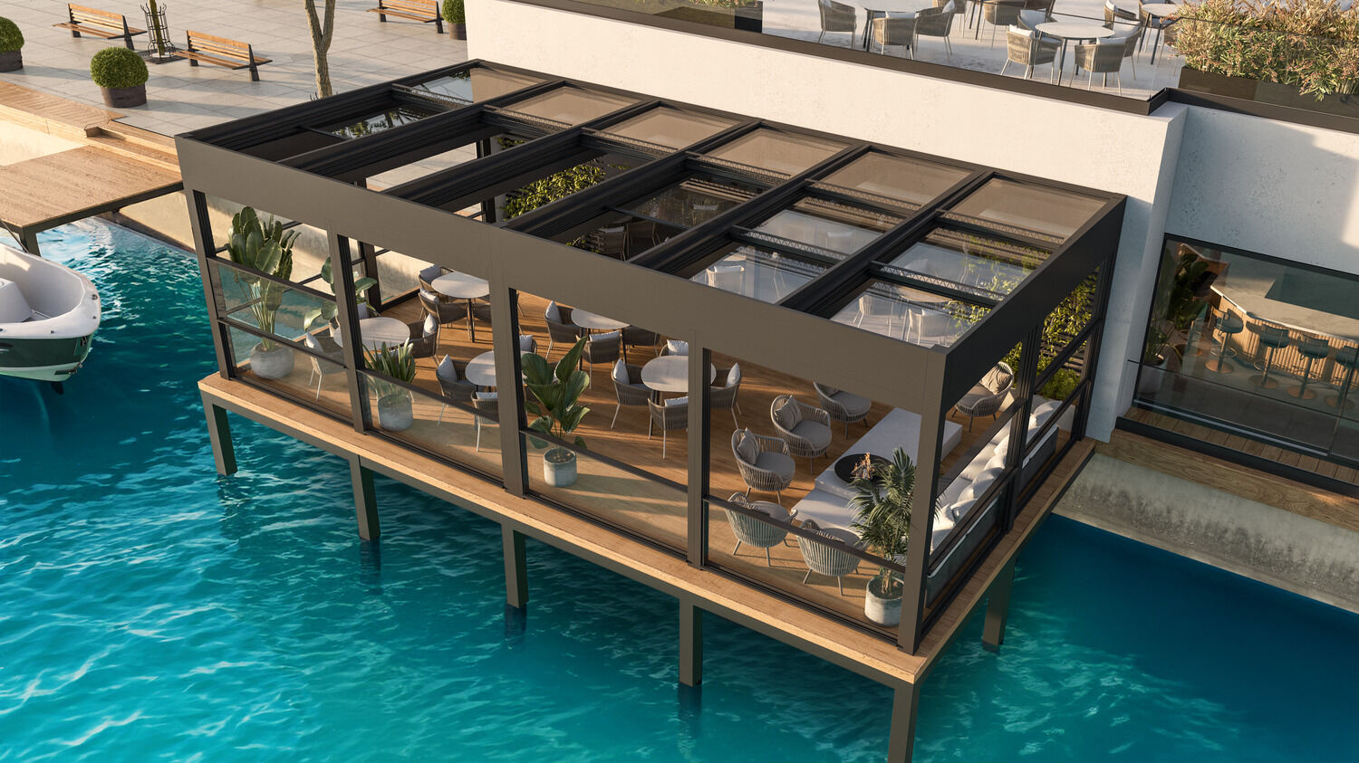 Guillotine Glass System G120D by GLM Outdoor Solutions | Archello