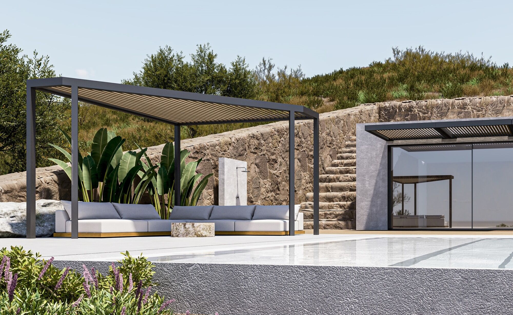 Angled Pergola by GLM Outdoor Solutions | Archello