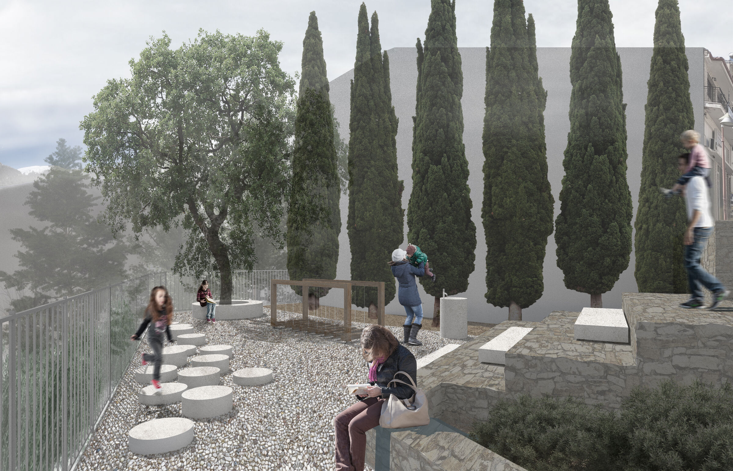 Pocket Park in Karpenisi | Constantine Bouras Studio | Archello